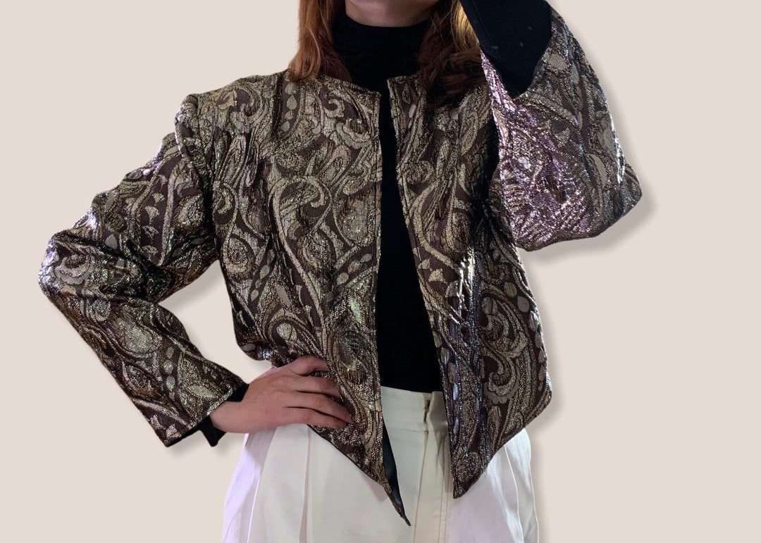 Gorgeous 1990s Vintage Handmade Women's Silk Embroidery Jacket, Vintage ...