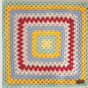 Colorful Granny Square Home Decor Crochet Pillow Cushion Cover Retro ...