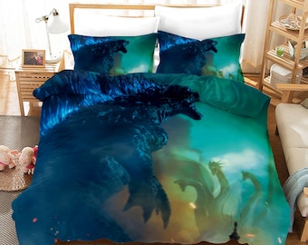 Godzilla Twin Comforter Set - Etsy