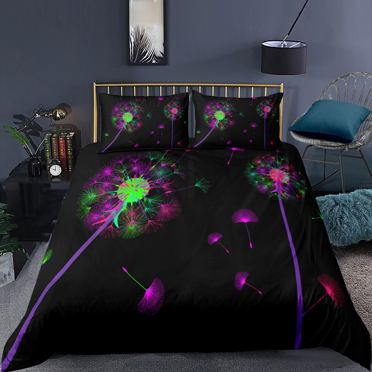 Dandelion Bedding Set Queen Size for Flying Flower Comforter | Etsy