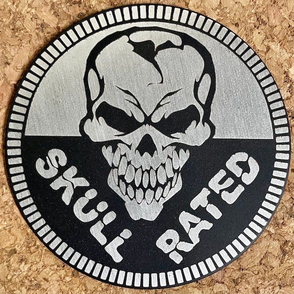 Skull Rated Rated Metal Badge Includes 3M Adhesive Vehicle Decal Better ...