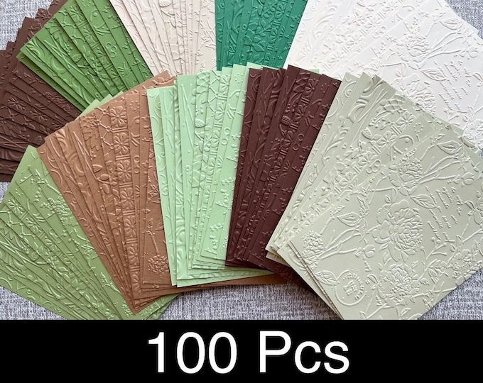 100 Pcs, Embossed Cardstock, Neutral Shades Card Fronts and Toppers ...