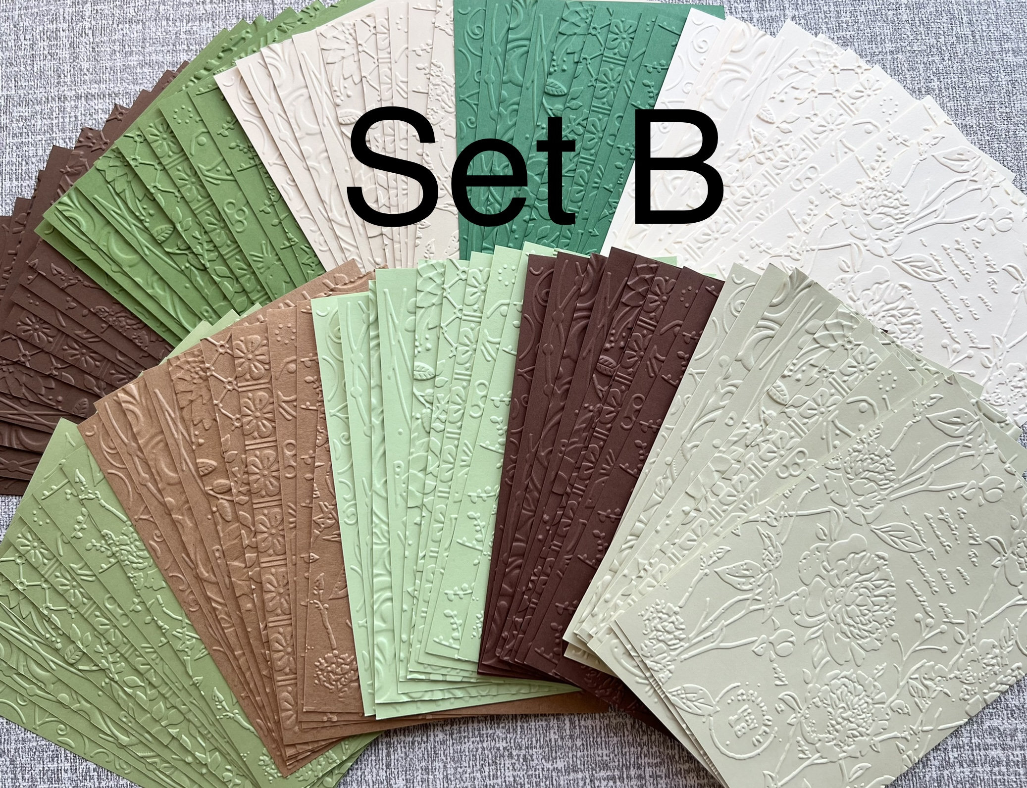 100 Pcs, Embossed Cardstock, Neutral Shades Card Toppers, Earth Tones ...