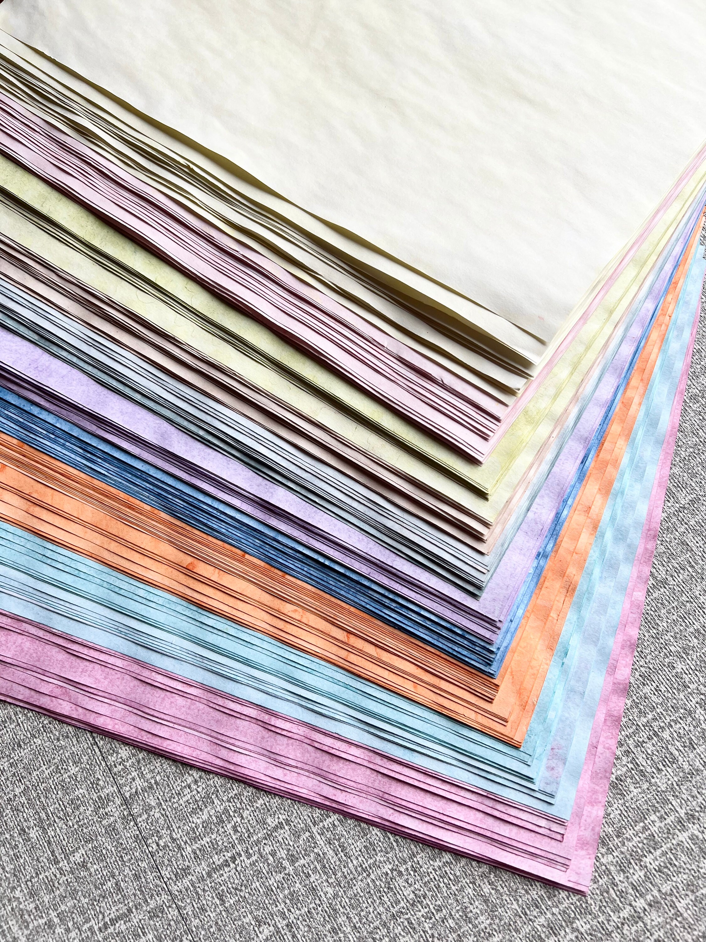 50 Pc Hand Dyed Multicolored Paper, Tea Dyed Colored Paper, Junk ...
