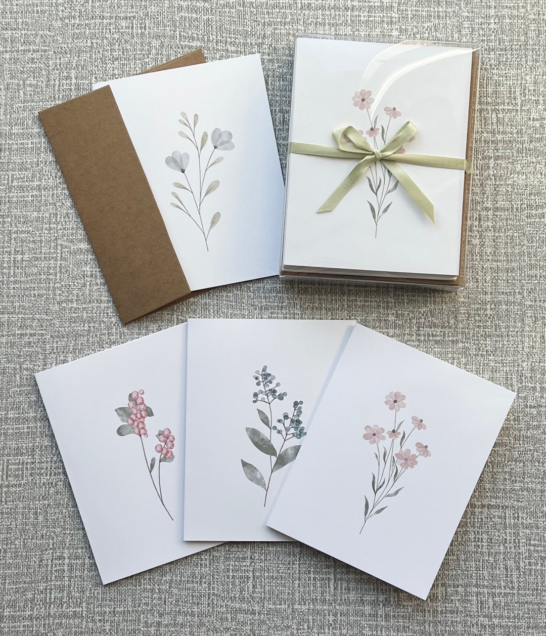 Floral Note Cards, A2 Assorted Cards, Handmade Cards With Envelopes ...