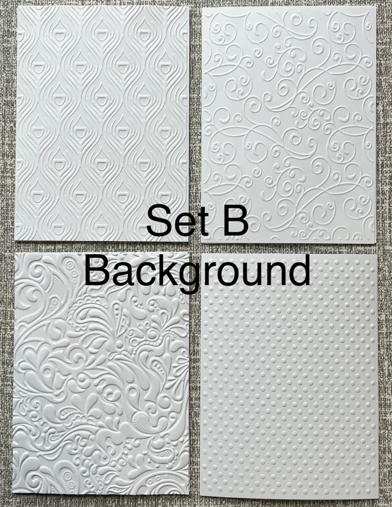 50 White Embossed Cardstock, Card Fronts, Floral, Botanical, Card ...