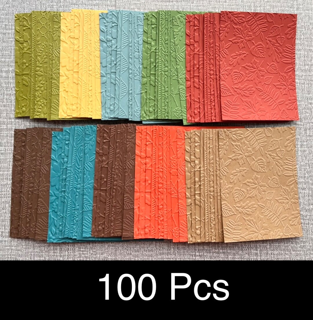 100 Pcs, Embossed Cardstock, Assorted Warm Colors Card Fronts and ...