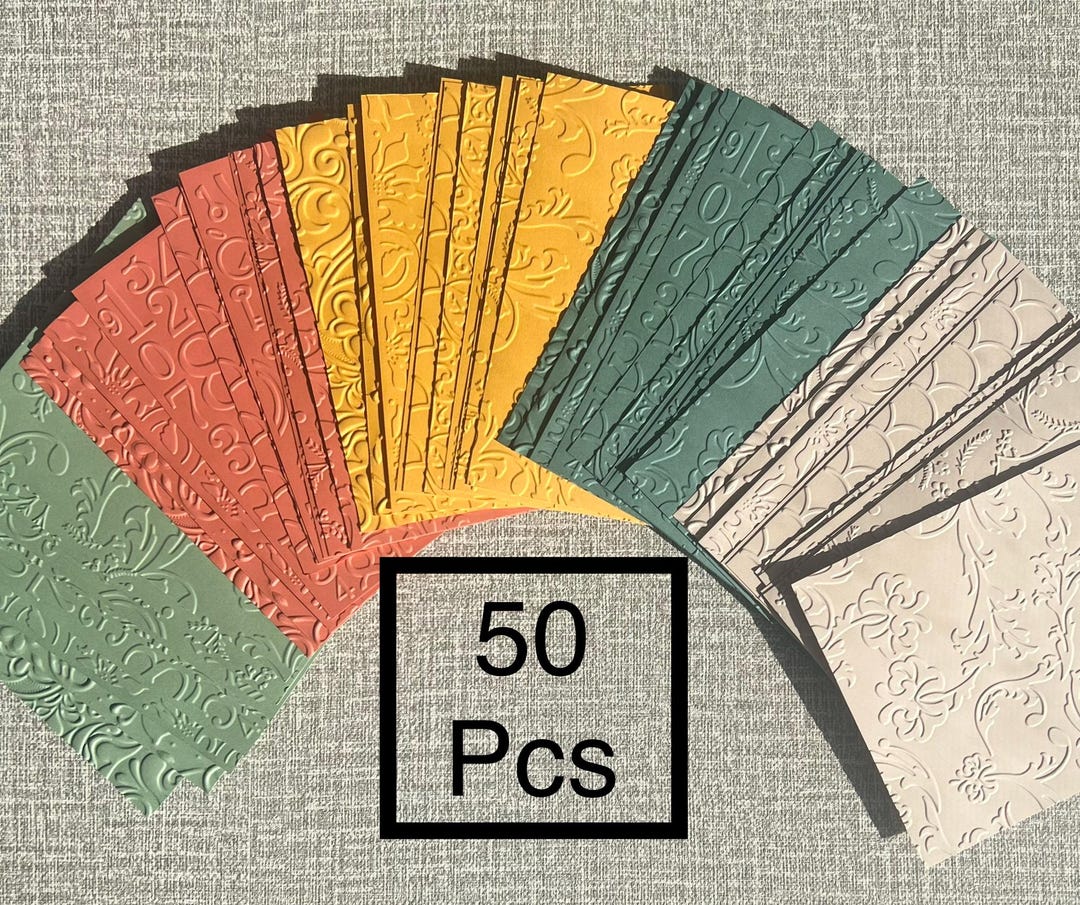 50 Pcs White Embossed Cardstock, Card Toppers, Floral, Botanical, Card ...