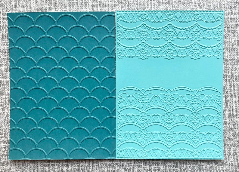 100 Pcs, Embossed Decorative Cardstock, Blue Green Shades, Card Toppers ...
