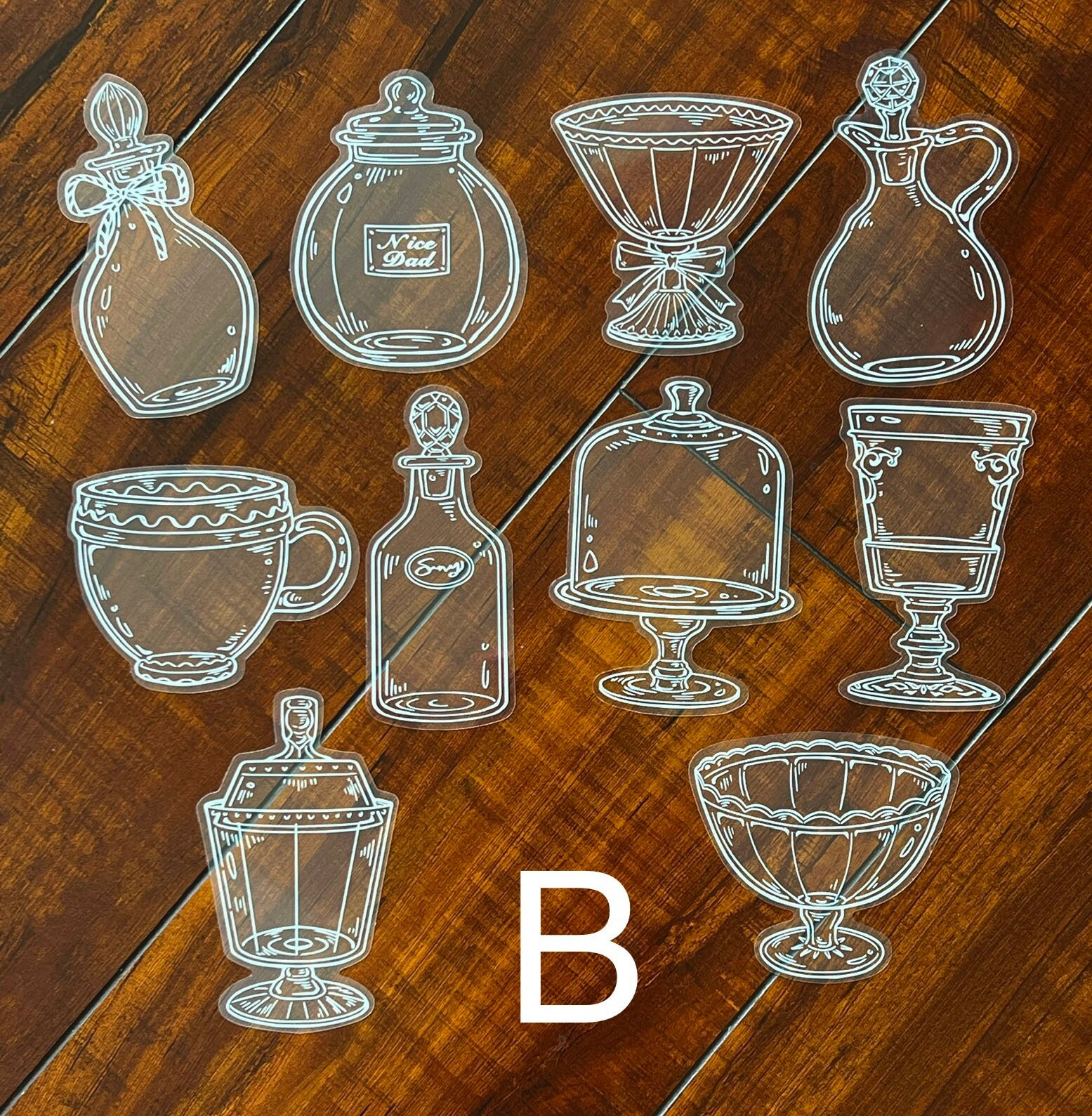 Retro Vintage Transparent Stickers, Clear Stickers, Junk Journal ...