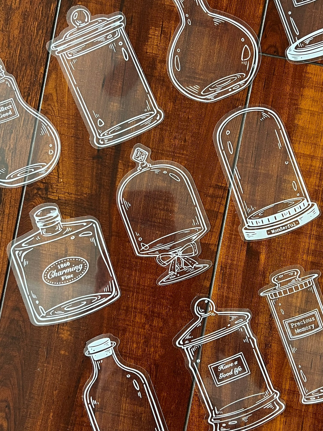 Retro Vintage Transparent Stickers, Clear Stickers, Junk Journal ...