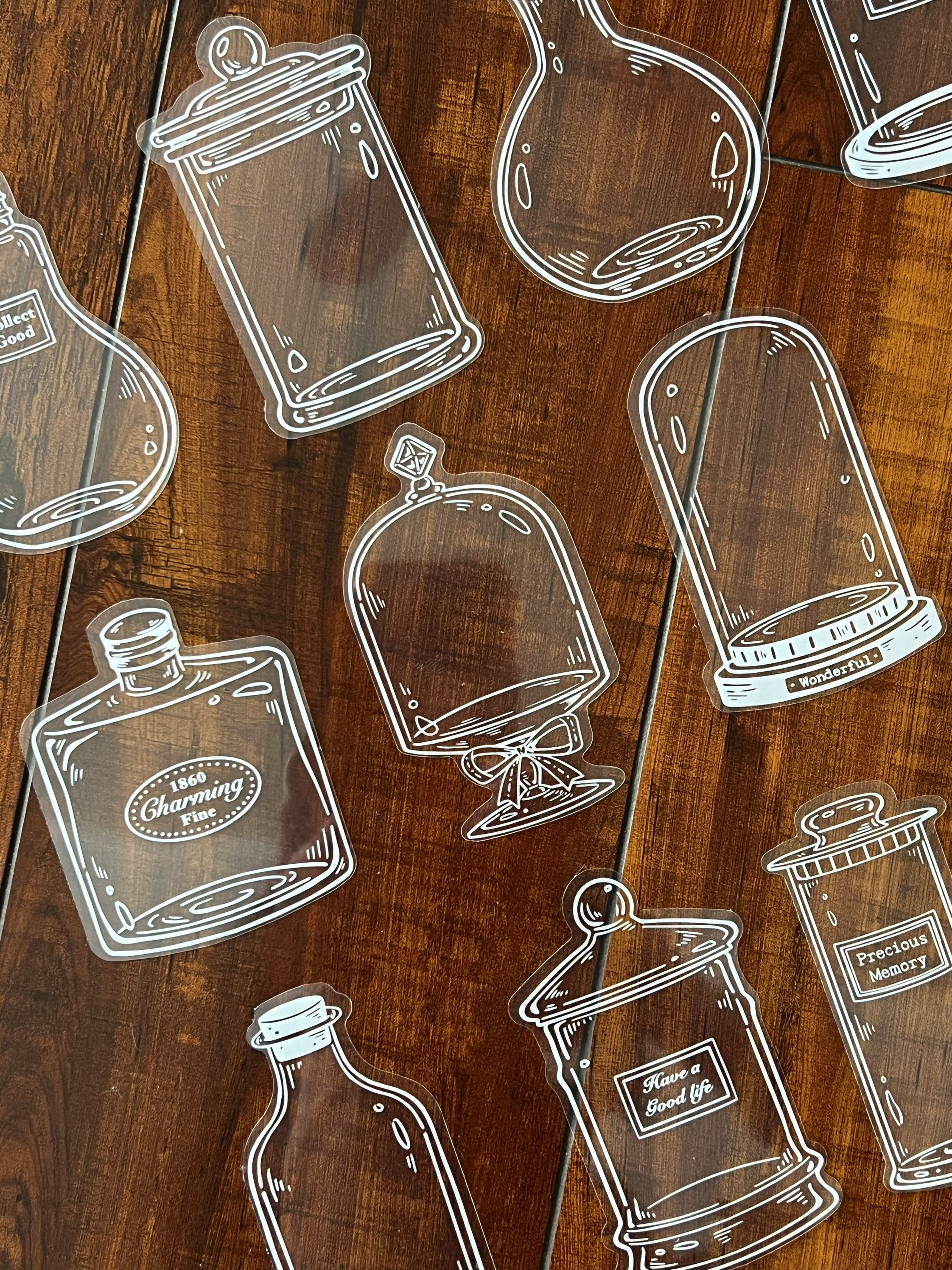 Retro Vintage Transparent Stickers Clear Stickers Junk - Etsy