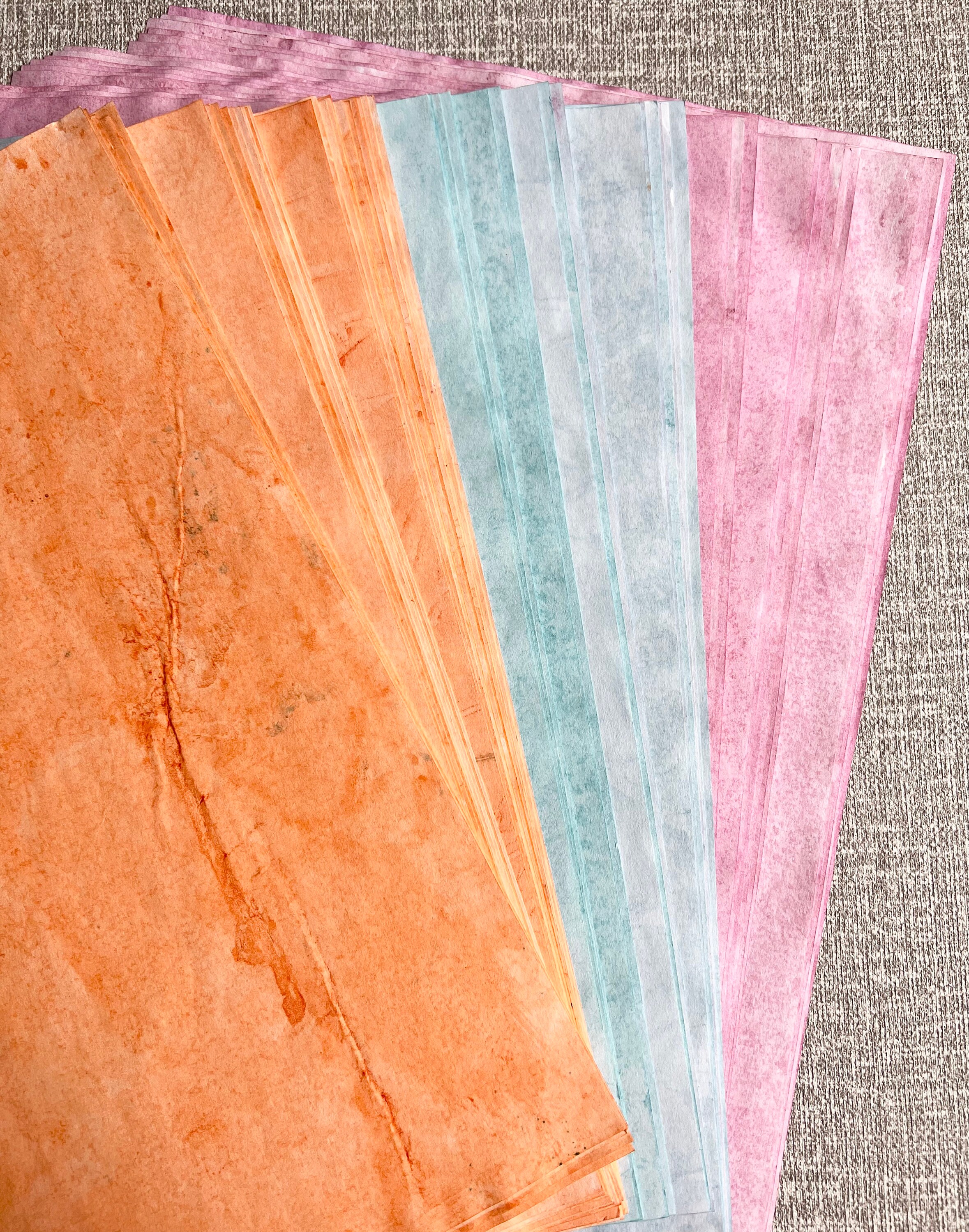 50 Pc Hand Dyed Multicolored Paper, Tea Dyed Colored Paper, Junk ...
