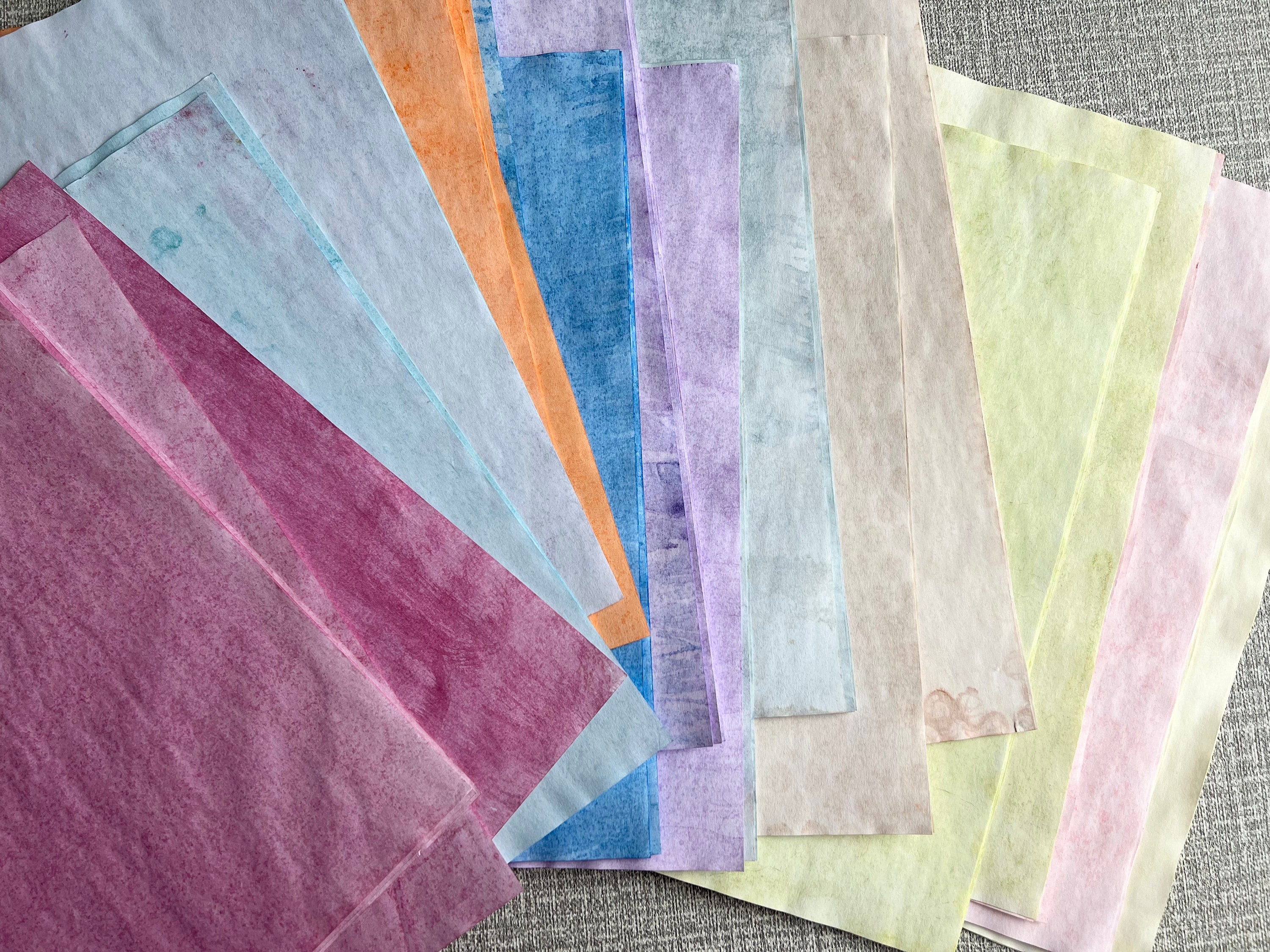 50 Pc Hand Dyed Multicolored Paper, Tea Dyed Colored Paper, Junk ...