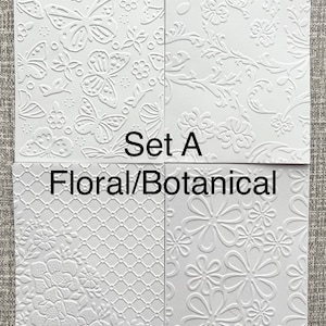 50 White Embossed Cardstock, Card Fronts, Floral, Botanical, Card ...