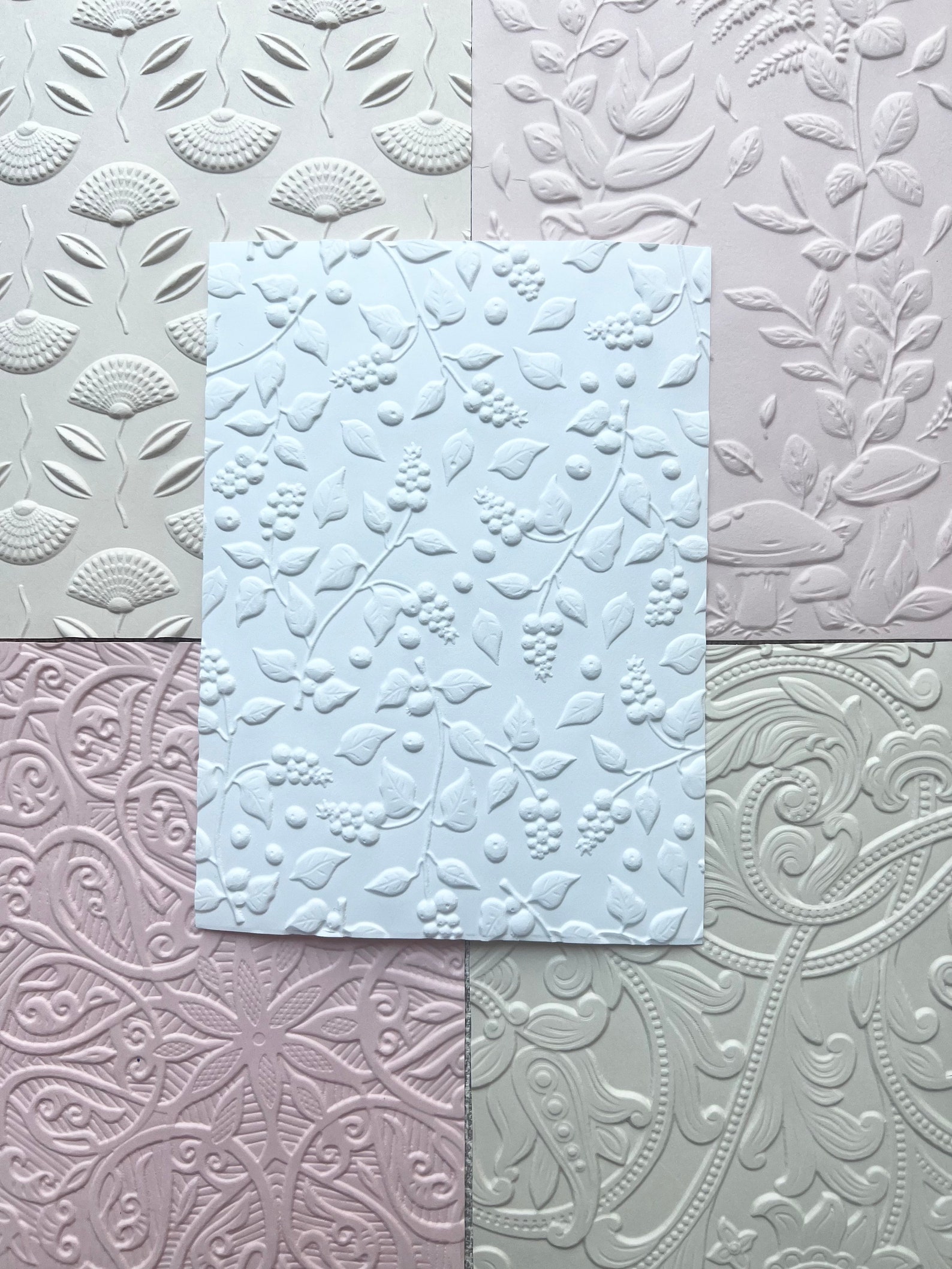 50 Pcs Pink or White Decorative Embossed Cardstock, Card Toppers ...