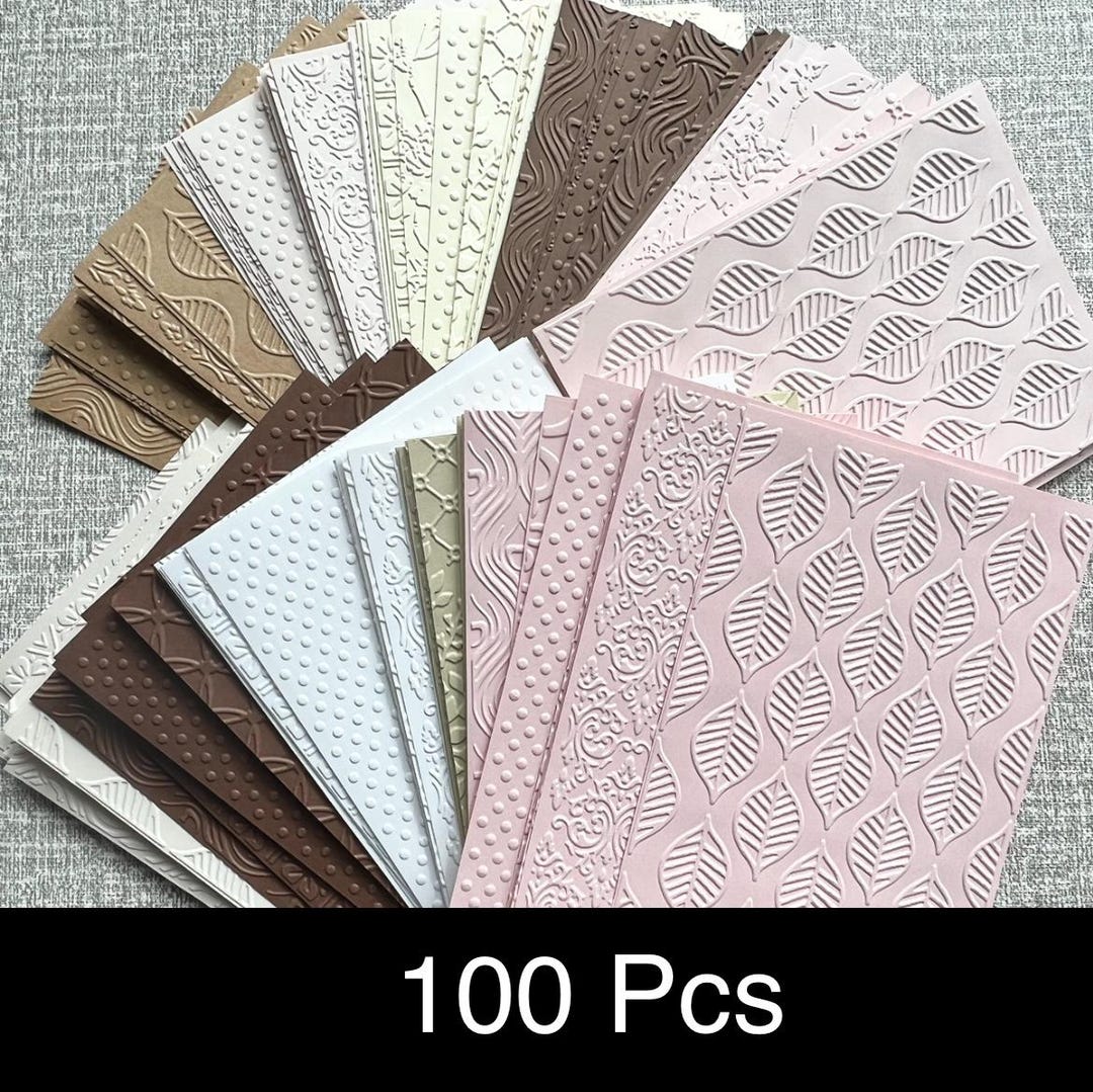100 Pcs, Embossed Cardstock, Neutral Shades Card Fronts and Toppers ...