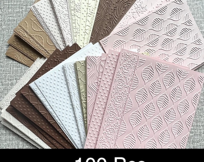 100 Pcs, Embossed Cardstock, Neutral Shades Card Fronts and Toppers ...