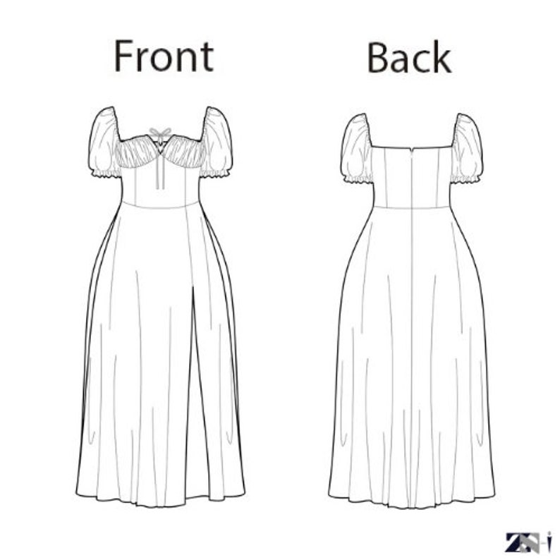 Milkmaid Dress Digital Sewing Pattern Downloadable Pattern - Etsy
