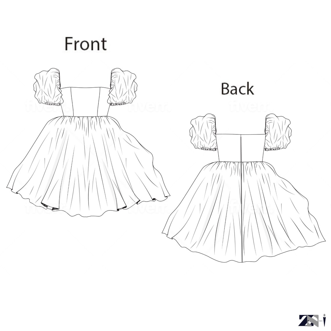 Puff Dress, Digital PDF Sewing Pattern, Downloadable Pattern - Etsy