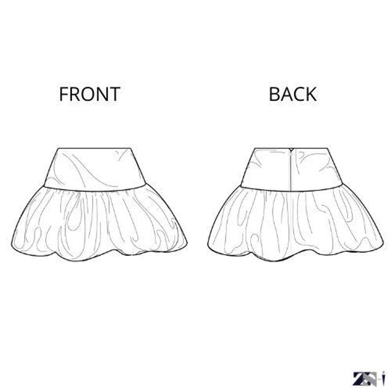 Balloon Skirt Pattern, Women's Mini Skirt Pattern , Mini Skirt Pattern, High Waist Skirt Pattern ...