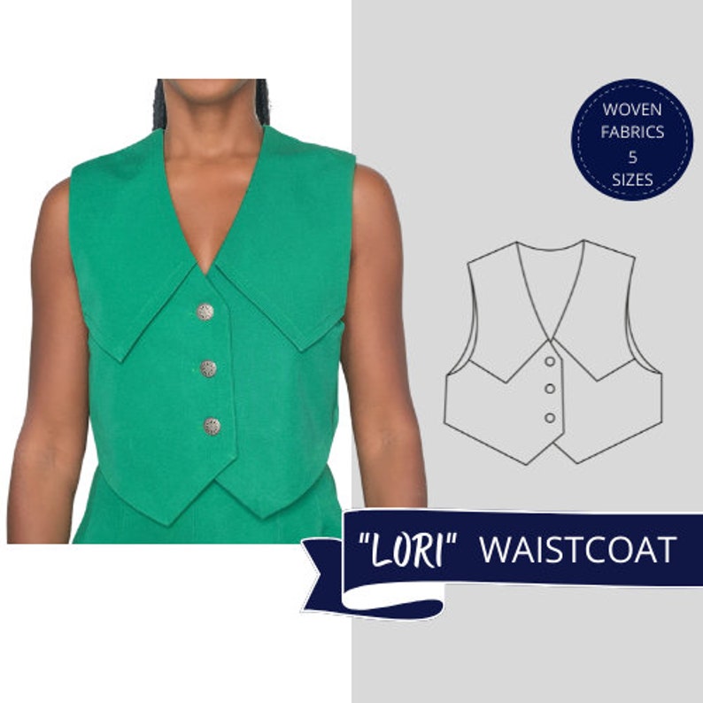 Waistcoat, Waistcoat Pattern, Digital Sewing Pattern, Downloadable ...