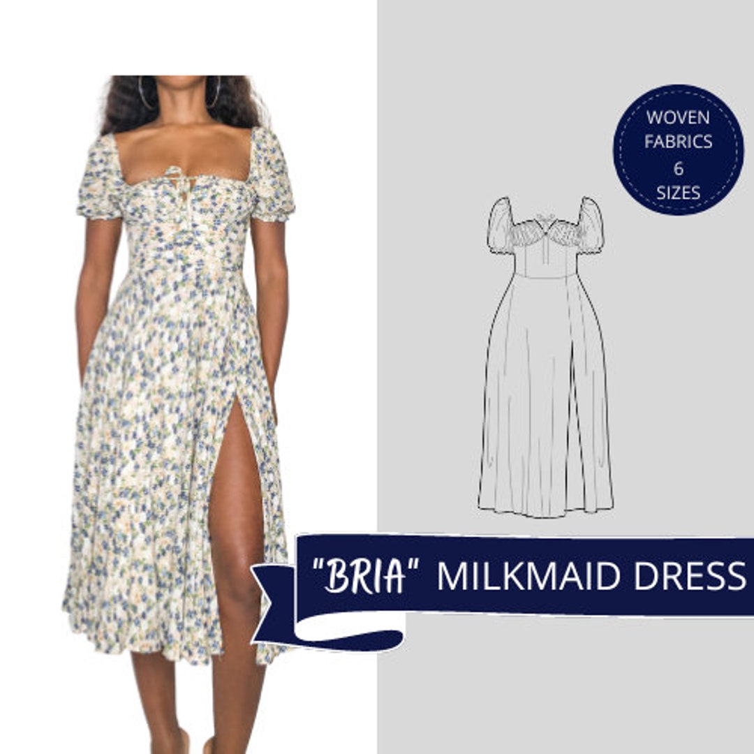 Milkmaid Dress Digital Sewing Pattern Downloadable Pattern - Etsy