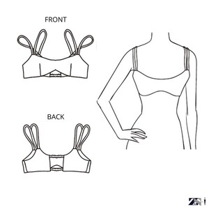 Bralette, Crop Top Pattern, Pdf Top Pattern, Digital Sewing Pattern ...