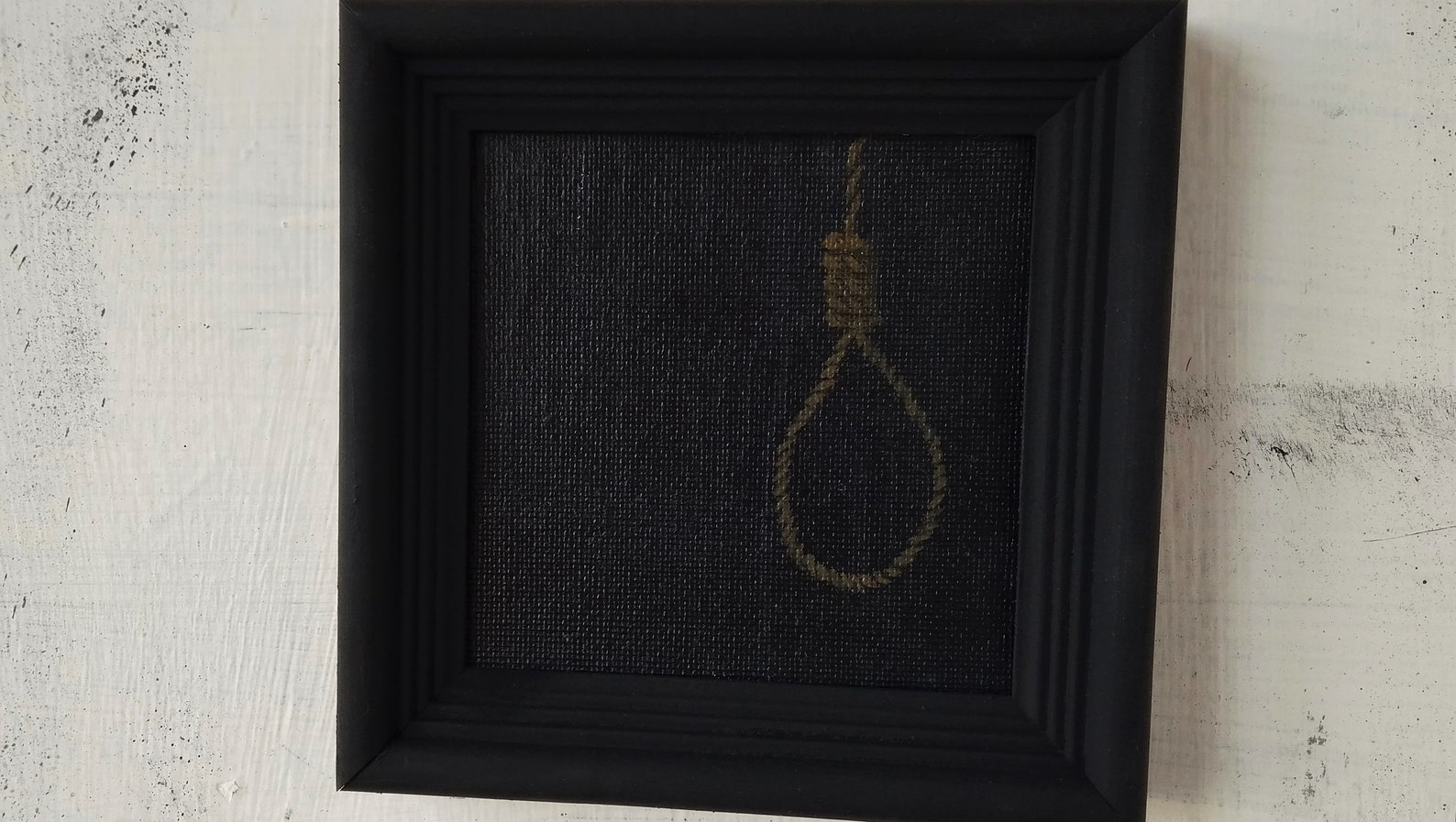 Gallows loop oil painting black weird wall art home decor | Etsy