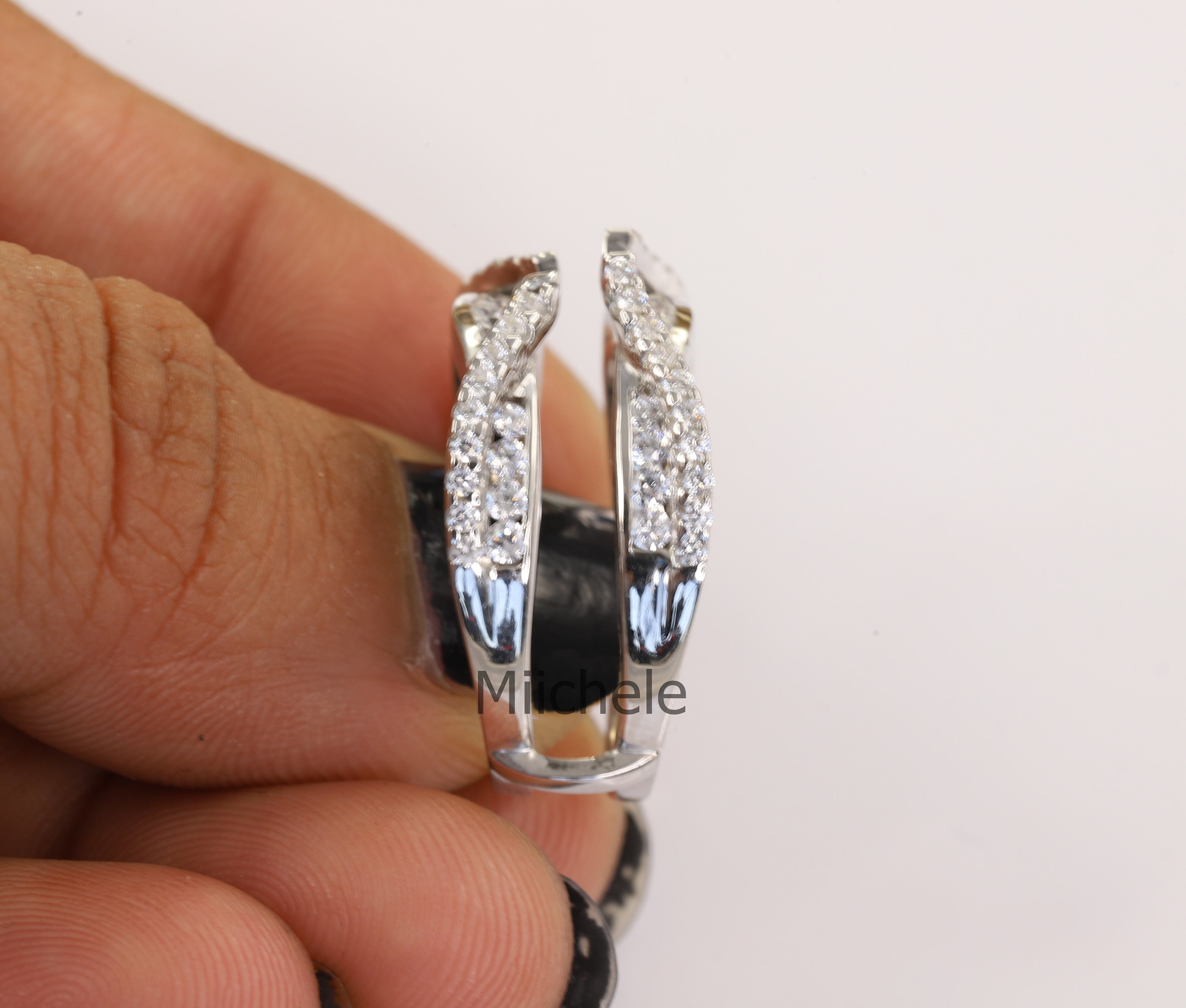 Wrap Guard Enhancer Round Moissanite Ring 14K Gold Ring Wrap - Etsy