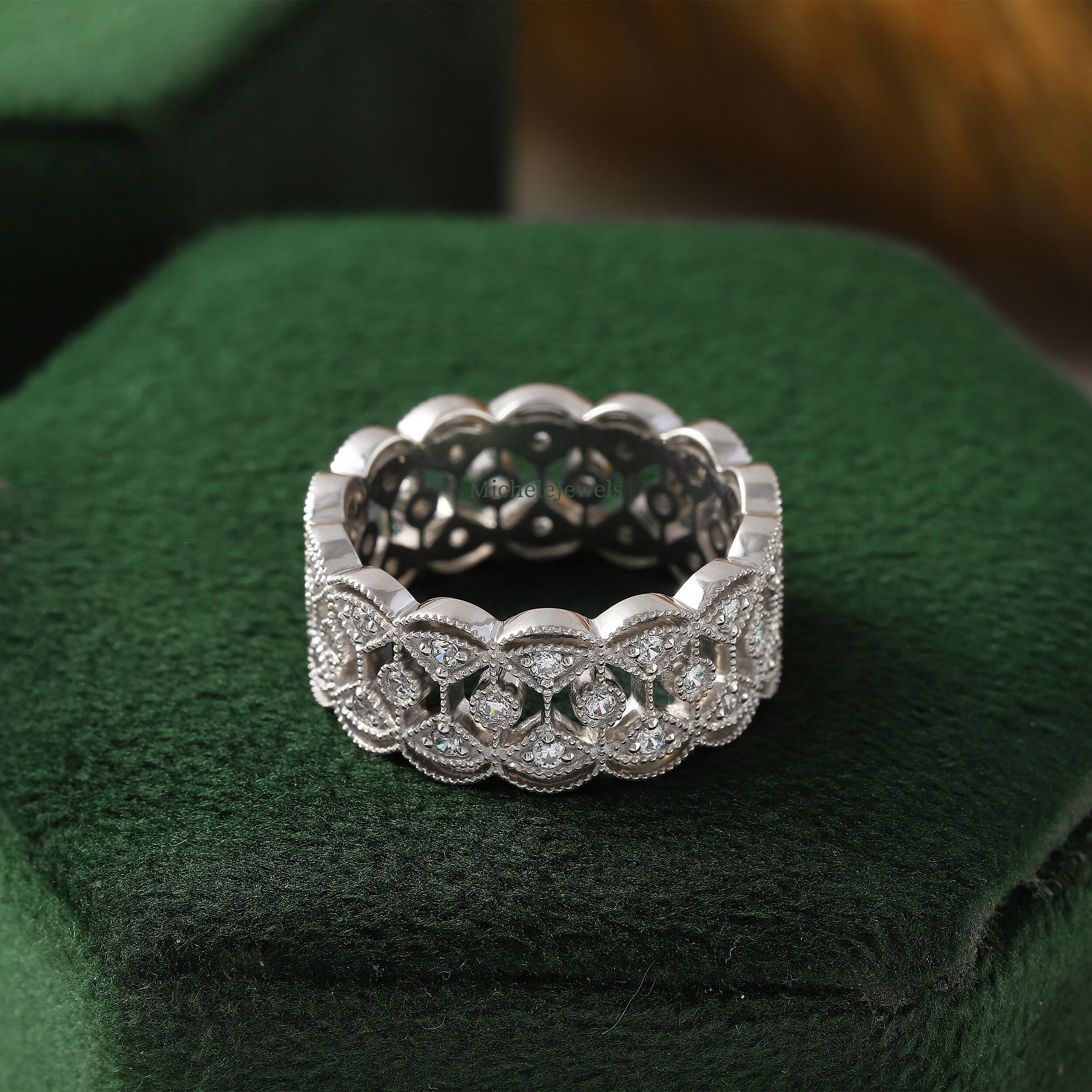 Filigree Art Deco Band, Victorian Milgrain Wedding Band, Antique 1020's ...