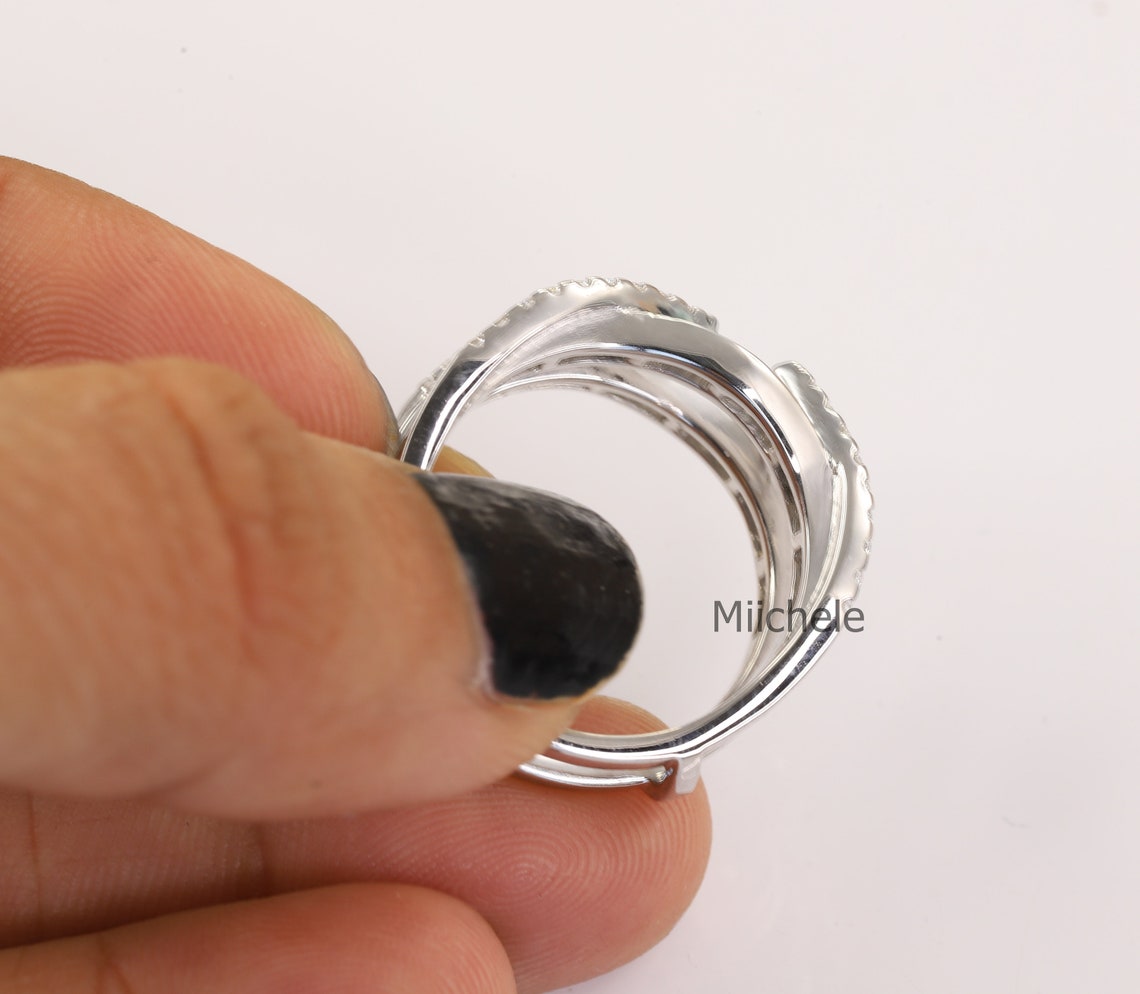 Wrap Guard Enhancer Round Moissanite Ring 14K Gold Ring Wrap - Etsy