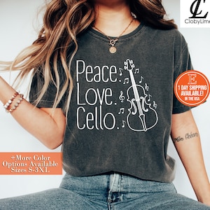 Peace. Love. Cello. Shirt, Hoodie, Sweatshirt - Cello Player Gift Idea ...