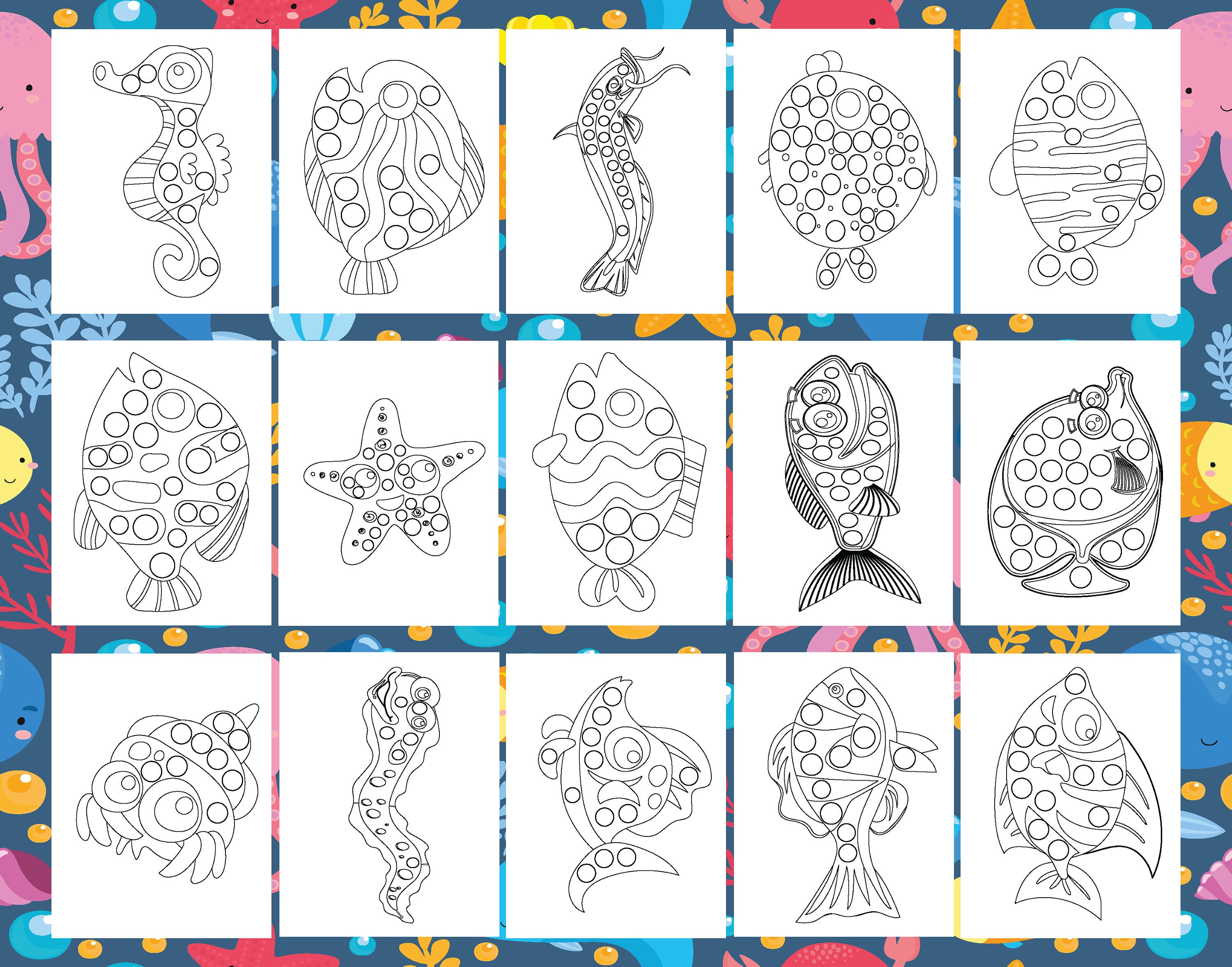 Dot Markers Activity Book Ocean Animals / Creative and EASY - Etsy