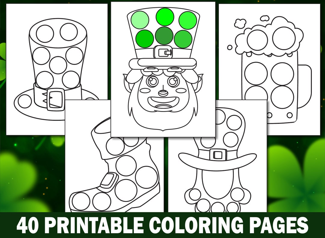 St. Patrick's Dot Markers Activity Pages Ages 2-5 / 40 Printable Fun ...