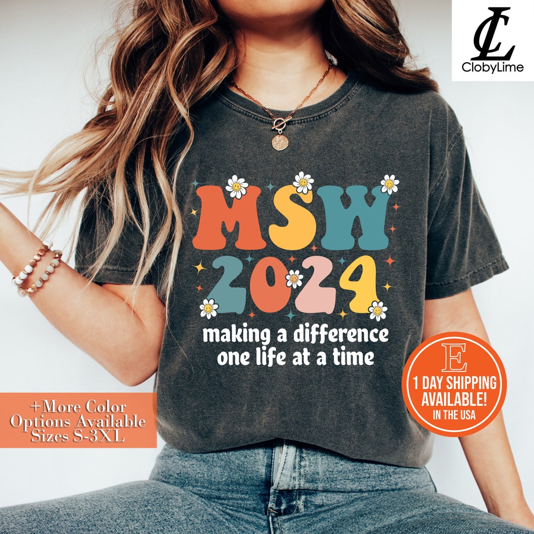 Groovy Master Social Worker 2024 (custom) Grad MSW Graduation Shirt ...