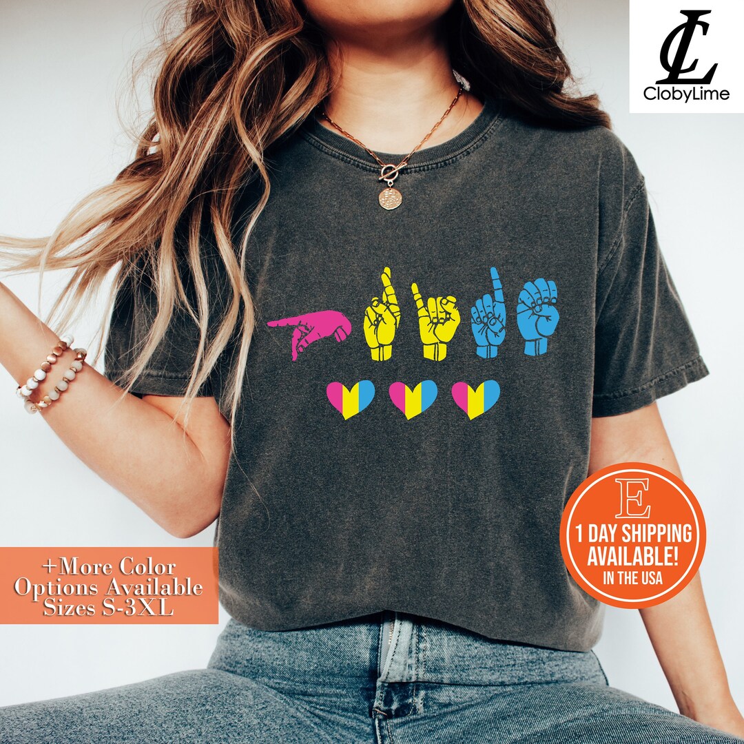 Pansexual ASL Pride T-shirt, Pan Flag Sign Language Tee - Etsy