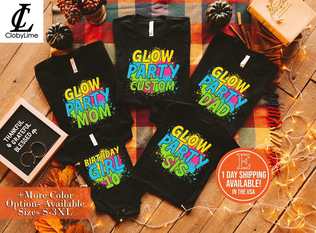 Neon Glow Crazy Shirt, Neon Glow Birthday Shirt, Glow Party, Family ...