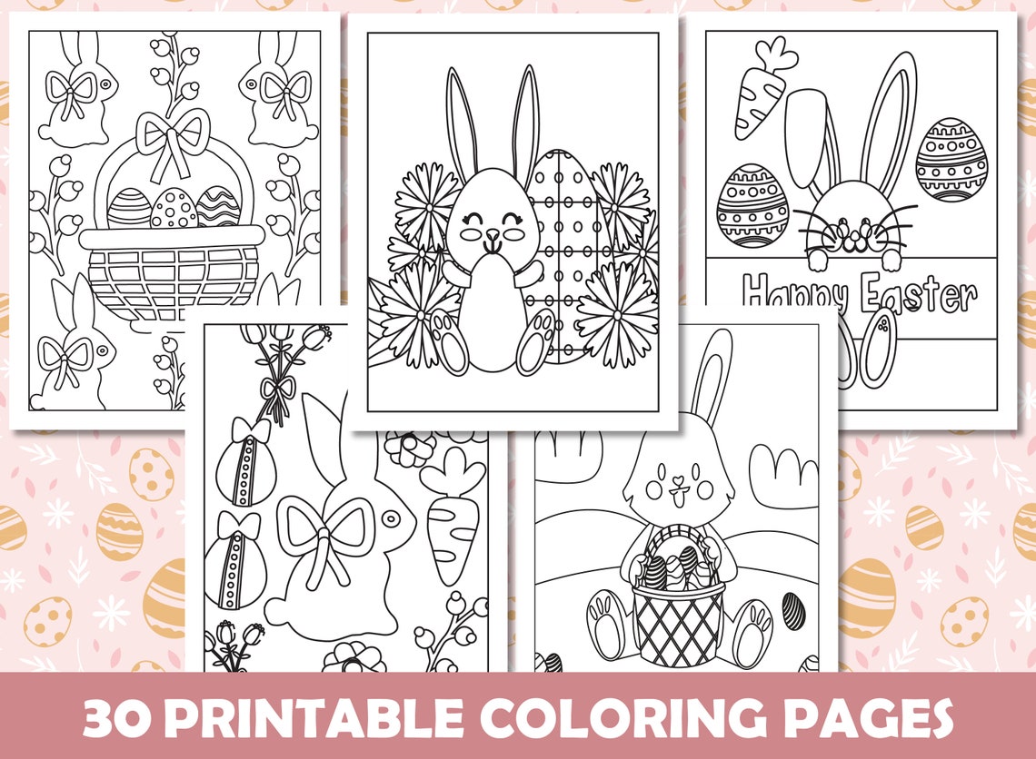 Easter Coloring Pages 30 Printable Easter Coloring Pages for - Etsy