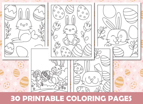 Easter Coloring Pages 30 Printable Easter Coloring Pages for - Etsy