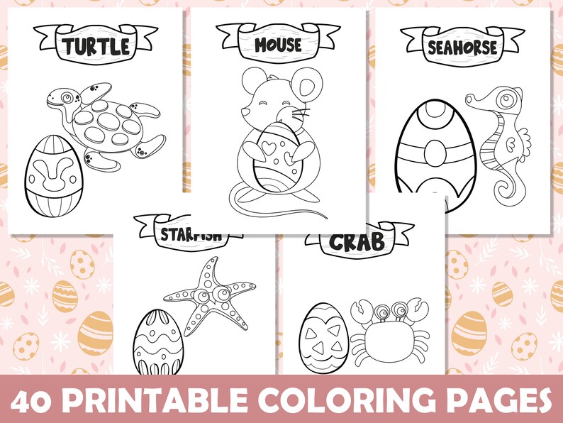 Easter Coloring Pages 40 Printable Easter Coloring Pages for | Etsy