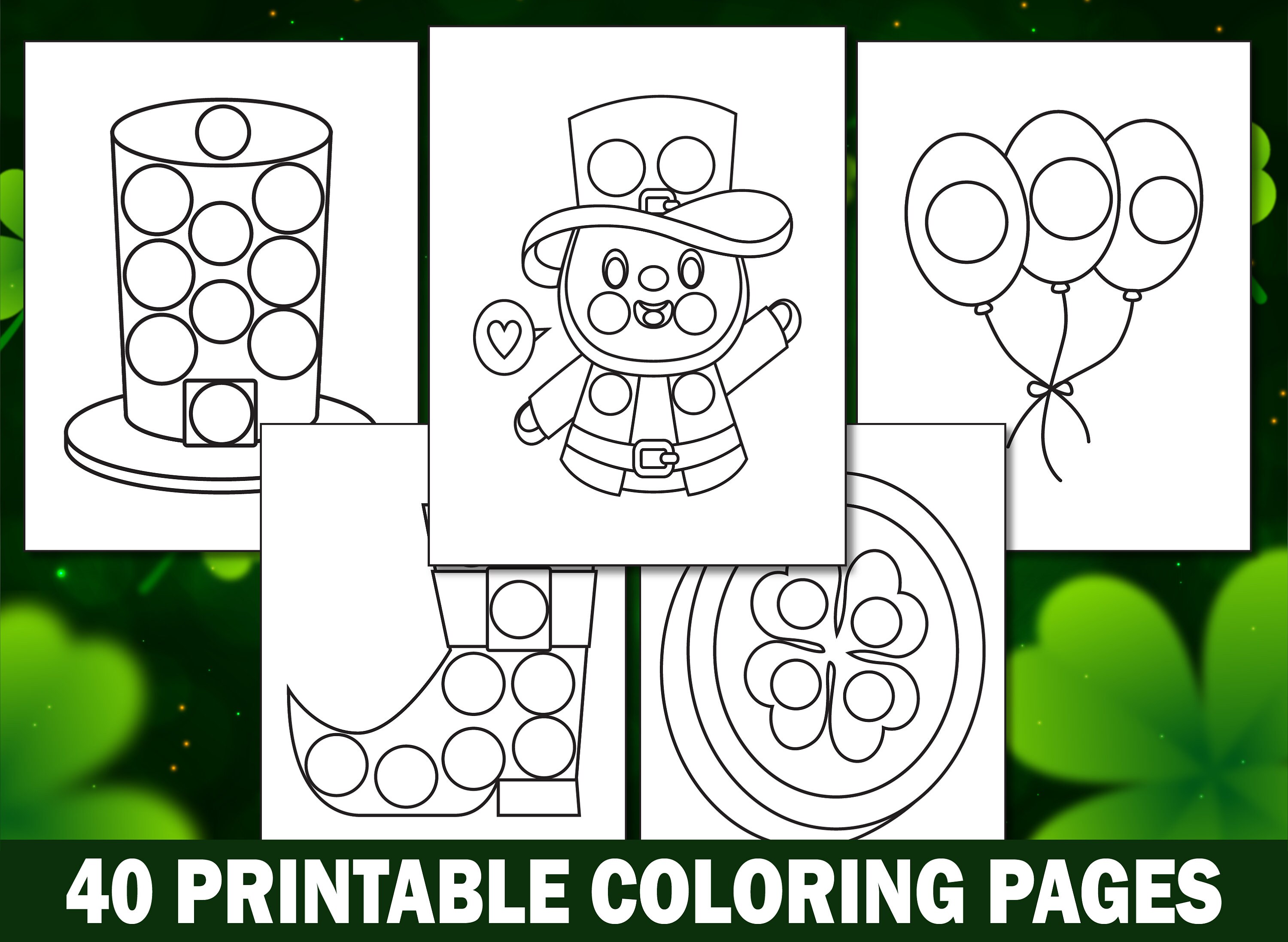 St. Patrick's Dot Markers Activity Pages Ages 2-5 / 40 - Etsy