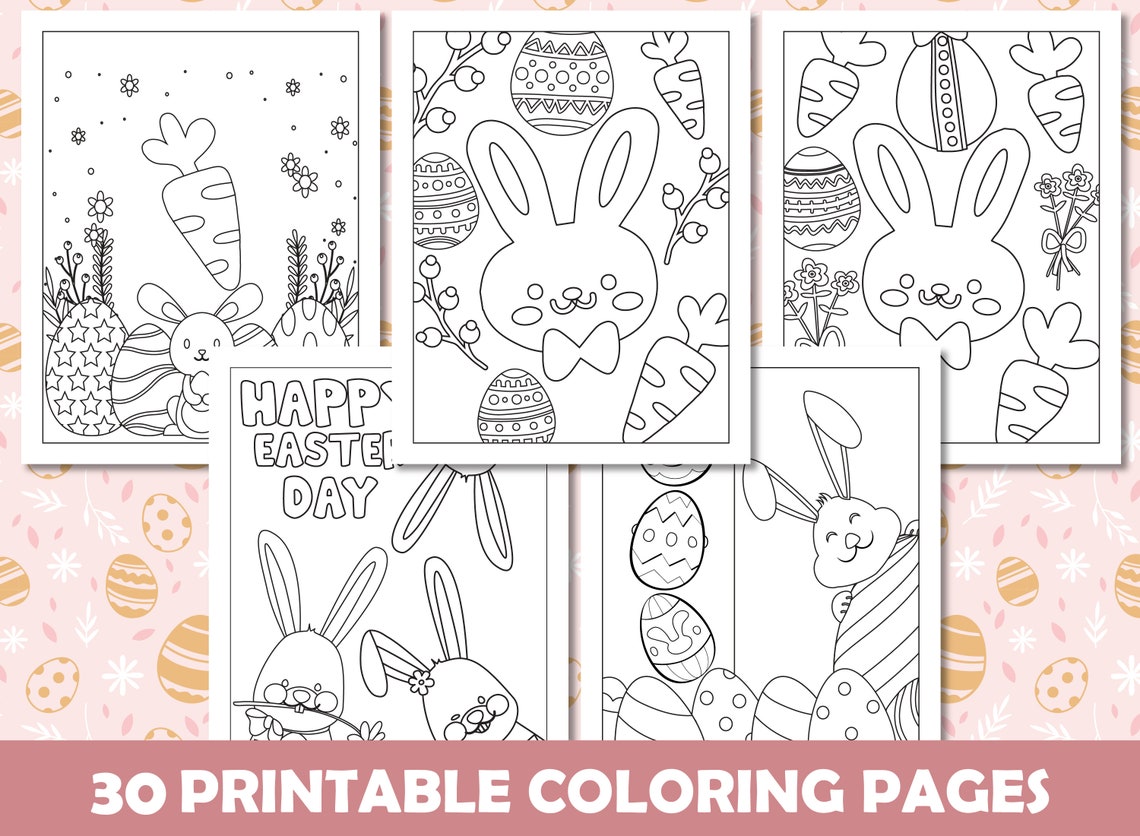 Easter Coloring Pages 30 Printable Easter Coloring Pages for - Etsy