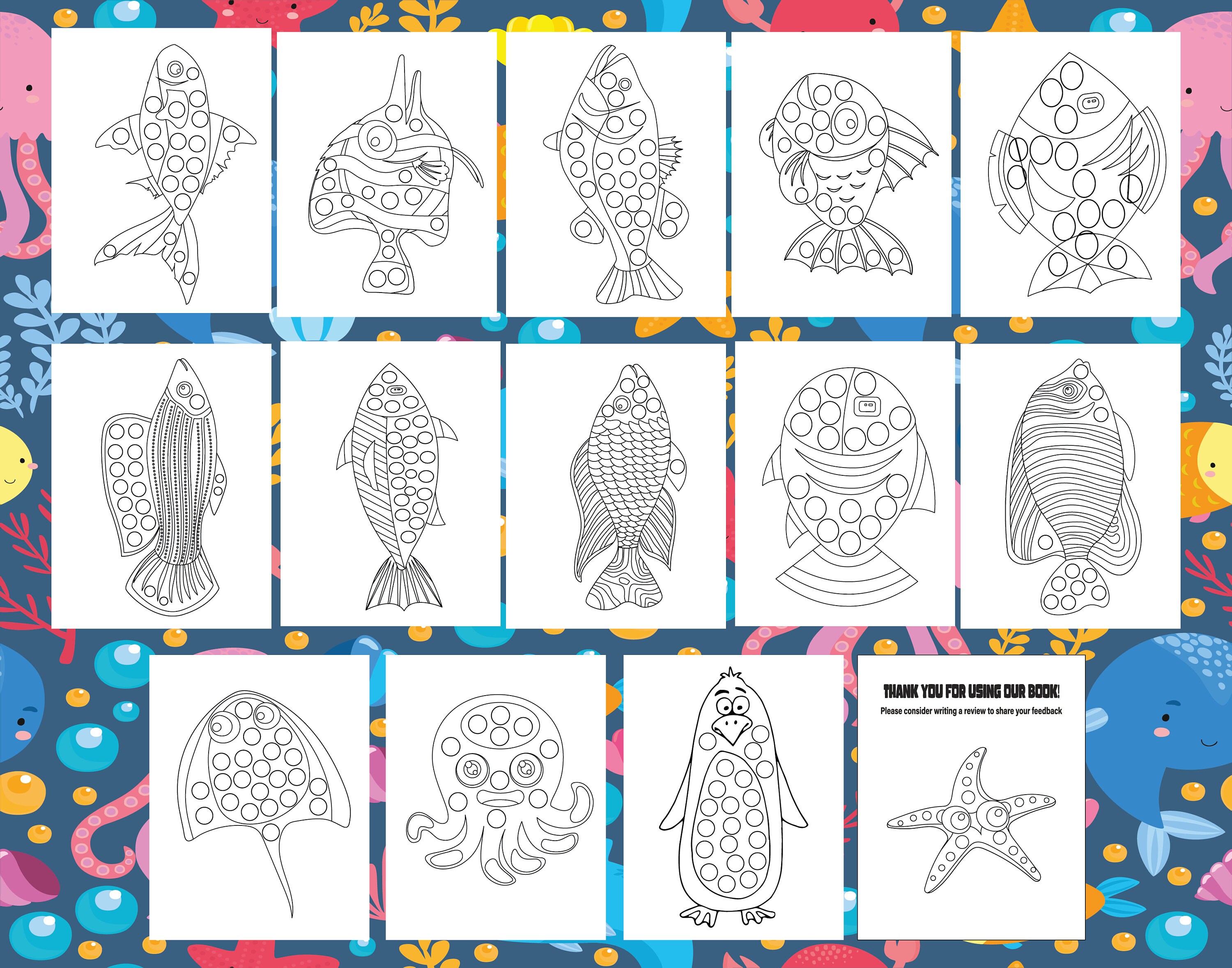 Dot Markers Activity Book Ocean Animals / Creative and EASY - Etsy