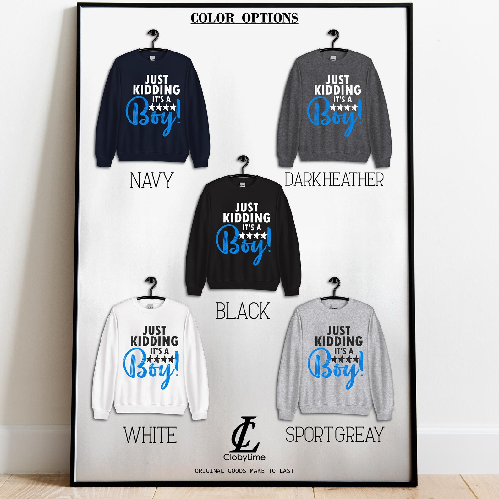 Just Kidding It's A Boy Outfit Funny Gender Reveal Surprise Shirt, Cute ...