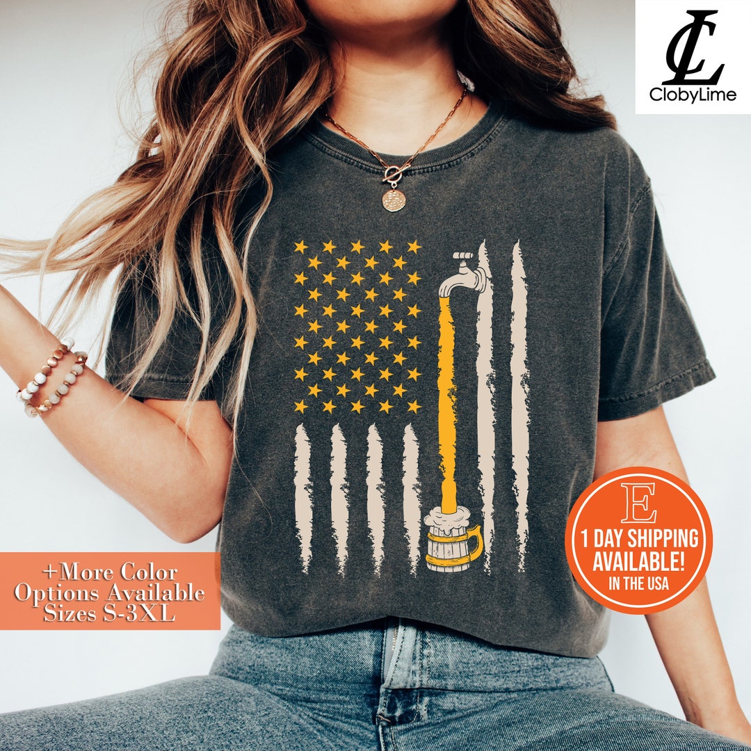 American Flag Craft Beer Tap Shirt for Men - Gift for Beer Lover ...