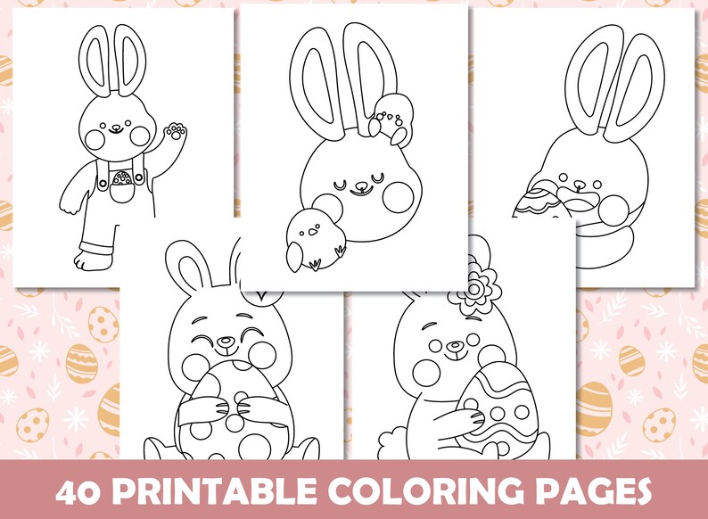 Easter Coloring Pages 40 Printable Easter Coloring Pages for - Etsy