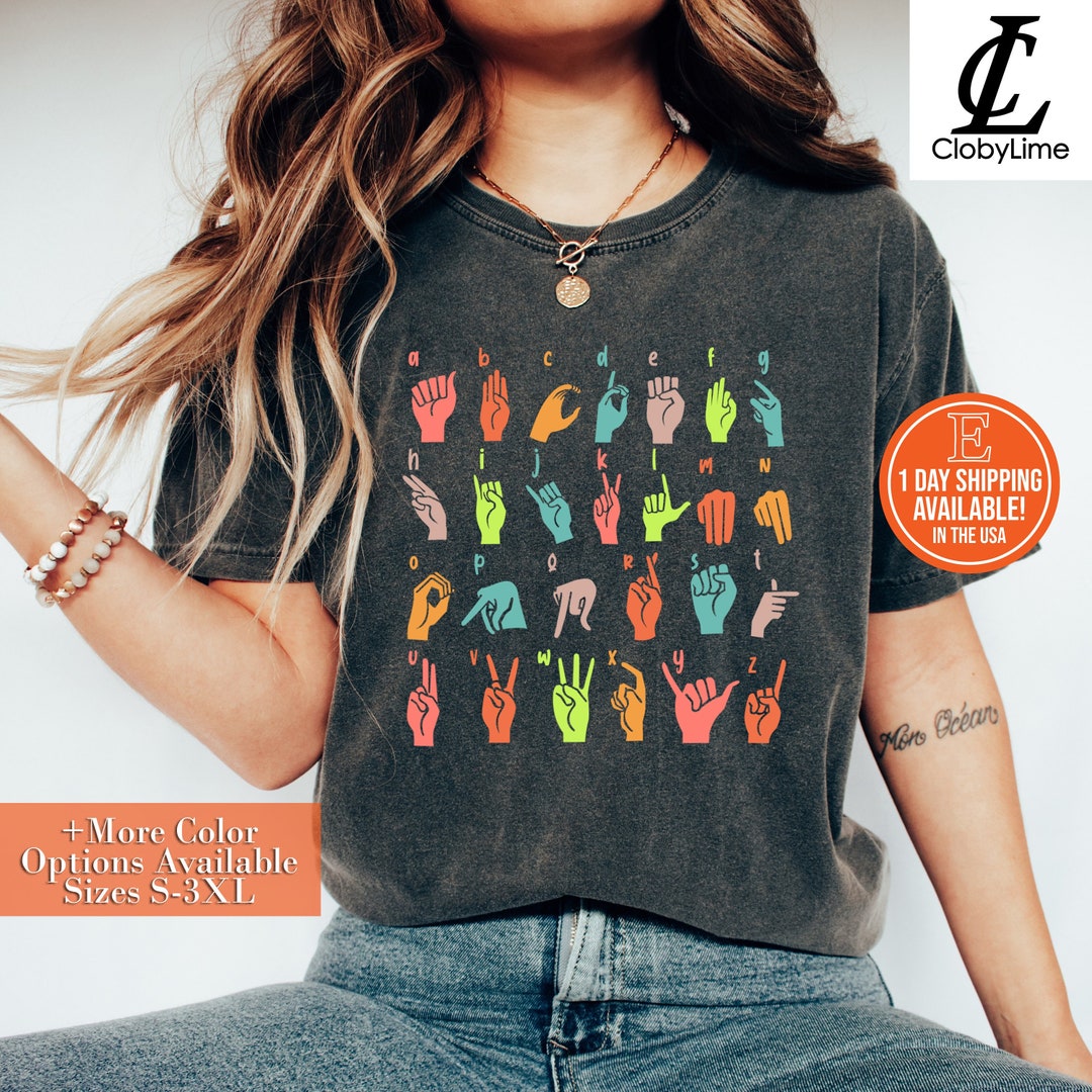 Sign Language Alphabet Shirt Hoodie Sweatshirt ASL Teacher - Etsy