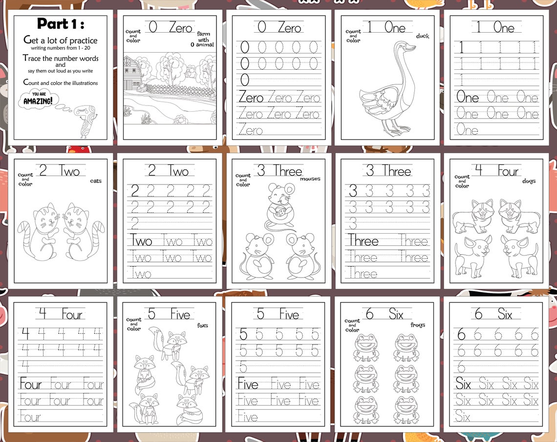 Number Tracing Book for Kids Ages 3-5 Preschool Math Workbook | Etsy