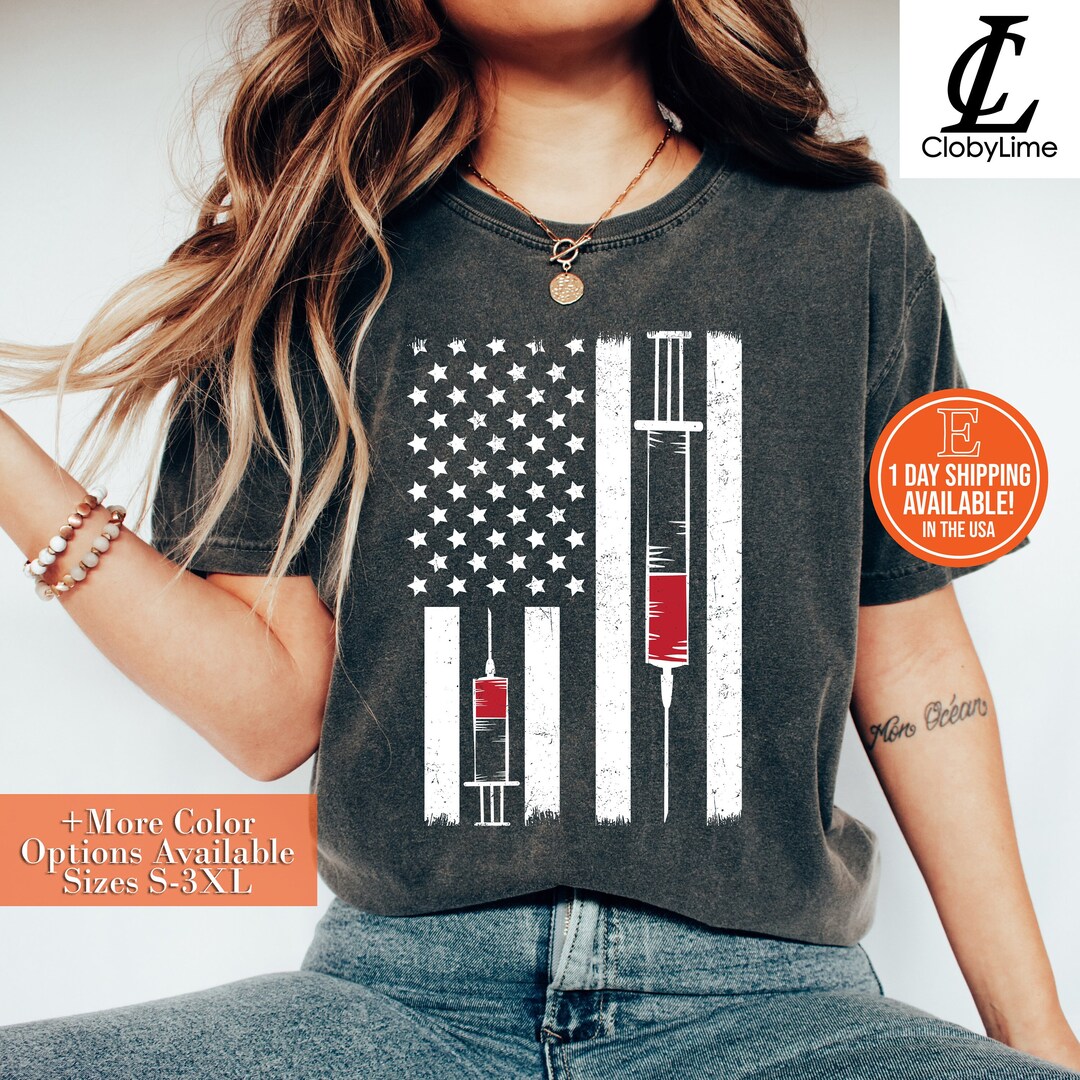 American Flag Phlebotomist USA Phlebotomy Blood Donor Shirt, Hoodie ...